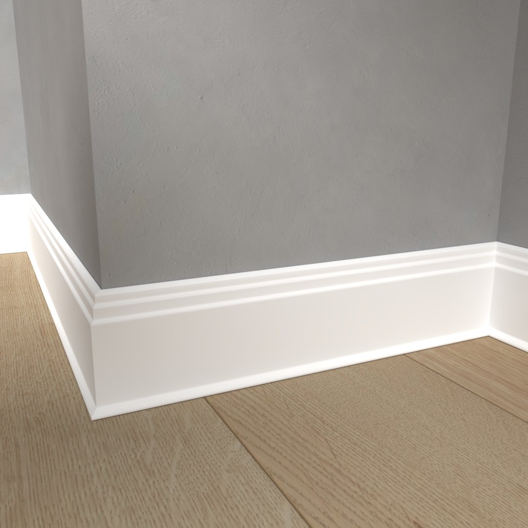 Plinta decorativa din polimer rigid IN192-P - 9.1x1.7x240 cm - Interrio